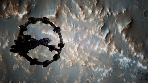 Top view of Surveyor spacecraft above Ma... | Stock Video | Pond5