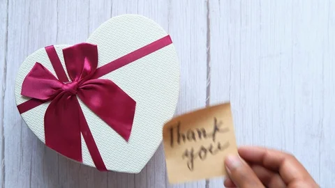 top view of thank you message on heart s... | Stock Video | Pond5