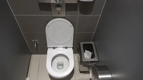 Top view Toilet WC in the new Istanbul a... | Stock Video | Pond5