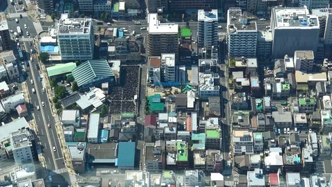Top view of Tokyo from the Skytree tower... | Stock Video | Pond5