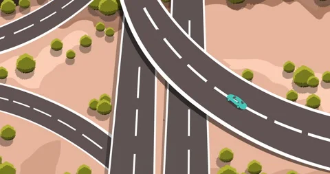 Top view traffic on the highway road in ... | Stock Video | Pond5