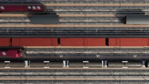 Top view of the train station. The railr... | Stock Video | Pond5