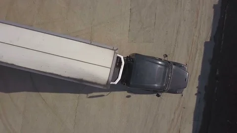 Top view truck with freight container pa... | Stock Video | Pond5