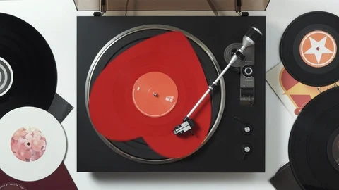 Top view of a turntable with a rotate re... | Stock Video | Pond5