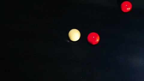 top view two red billiard balls being hi... | Stock Video | Pond5