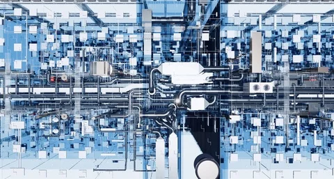 Top view visualization of BIM model of b... | Stock Video | Pond5