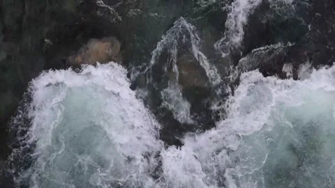 top view of water flowing in a stream ob... | Stock Video | Pond5
