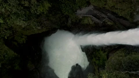 Top View Of Water Splashing Down From Pa... | Stock Video | Pond5