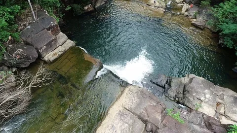Top View on Waterfall in Jungle | Stock Video | Pond5