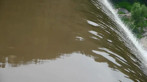 top view of waterfall & splash waterdrop... | Stock Video | Pond5