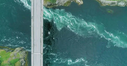 Top view of whirlpools and currents in w... | Stock Video | Pond5
