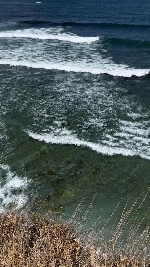 top view of white caps of waves on the b... | Stock Video | Pond5