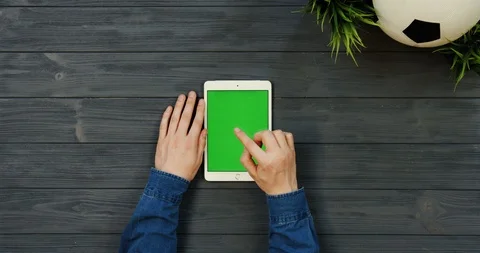 Top view on the white vertical tablet de... | Stock Video | Pond5