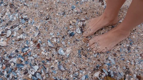 top view woman feet wiggling toes covere... | Stock Video | Pond5