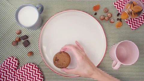 Top view woman's hand laying out homemad... | Stock Video | Pond5