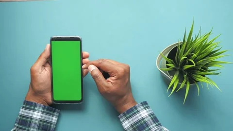 top view of young man hand using smart p... | Stock Video | Pond5