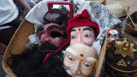 Topeng Masks of Balinese Mask Dance Disp... | Stock Video | Pond5