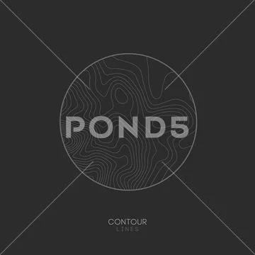 Topographic map circle logo concept on dark background. Topo map ...
