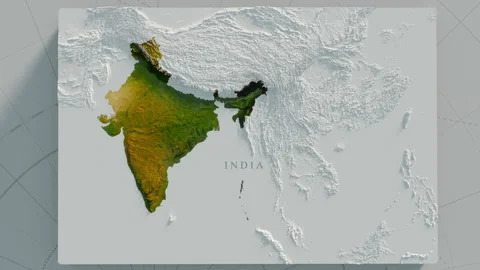 Topographic Map of India A Stunning Terr... | Stock Video | Pond5