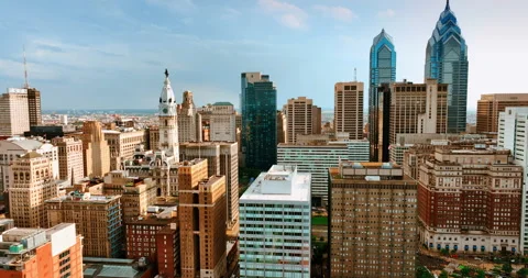 Tops of skyscrapers towering above multi... | Stock Video | Pond5