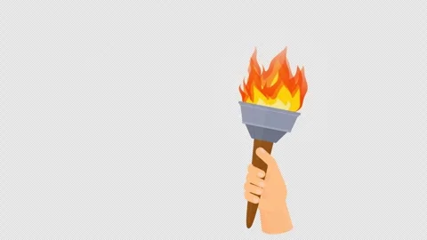 Torch. Animation of a fire torch in the ... | Stock Video | Pond5