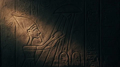 Torch Lights Up Egyptian King And UFOs A... | Stock Video | Pond5