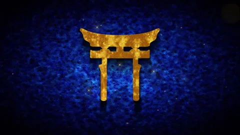 Torii Gate Symbol Gold Texture Glitter D... | Stock Video | Pond5