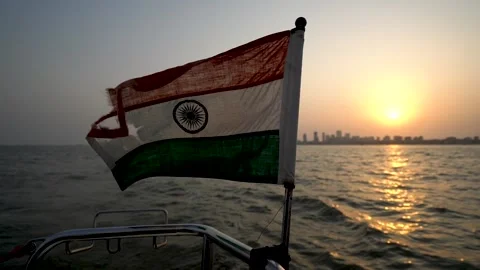 Torn Indian Flag Waving In The Wind Behi... | Stock Video | Pond5