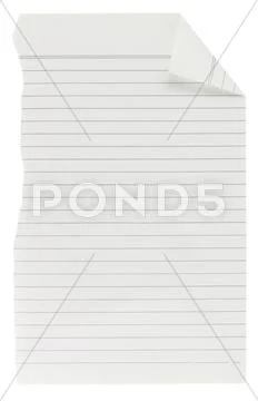 Torn lined paper with path ~ Premium Stock Photo #35327034