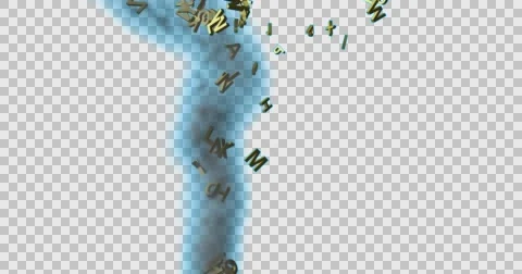 Tornado alphabet, text, letters swirling... | Stock Video | Pond5