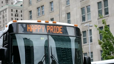 TORONTO, CANADA on June 1st: GO Bus boar... | Stock Video | Pond5