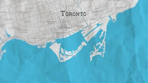 Toronto, Canada Paper Travel Map, Slider... | Stock Video | Pond5