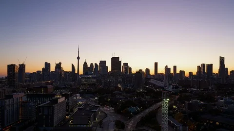Toronto Skyline Evening Stock Video Footage | Royalty Free Toronto ...