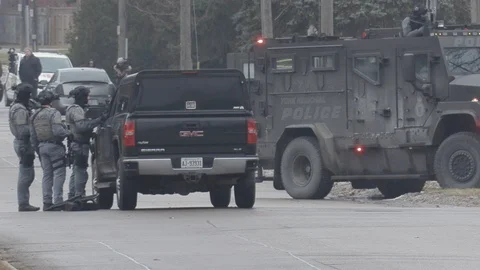Toronto police armed tactical officers i... | Stock Video | Pond5