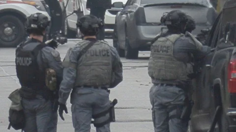 Toronto police armed tactical officers i... | Stock Video | Pond5