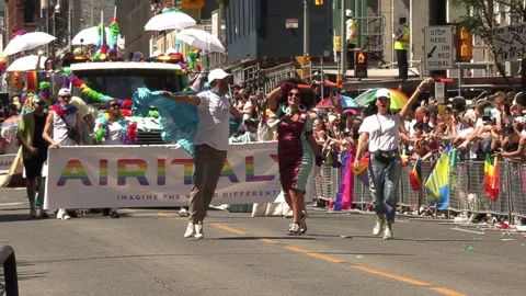 Toronto pride parade with crowds of peop... | Stock Video | Pond5