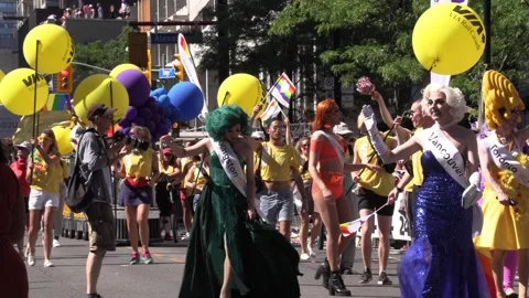 Toronto pride parade with crowds of peop... | Stock Video | Pond5