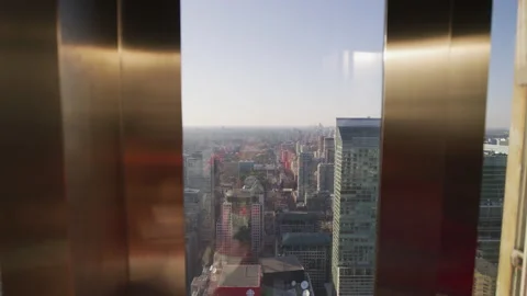 Toronto seen from the CN Tower elevator | Stock Video | Pond5
