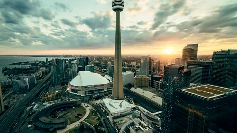Toronto Skyline Sunset Stock Footage ~ Royalty Free Stock Videos | Pond5