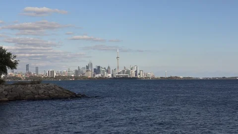 Toronto skyline with office towers and s... | Stock Video | Pond5