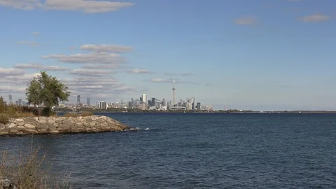Toronto skyline with office towers and s... | Stock Video | Pond5