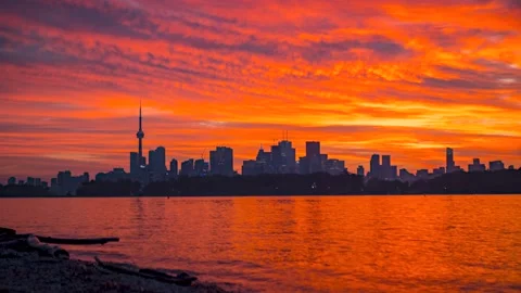 Toronto Solstice Sunset 4k Timelapse | Stock Video | Pond5