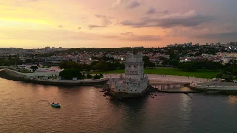 Torre de Belm (Belm tower) in Lissabon p... | Stock Video | Pond5