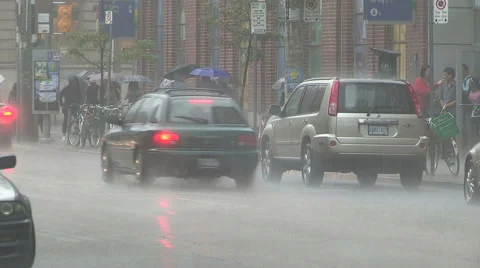Toronto Downtown Rain Stock Footage ~ Royalty Free Stock Videos | Pond5