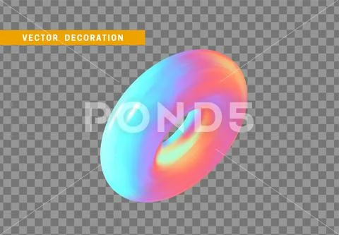 Torus, simple 3d shape isolated on transparent background. Illustration ...
