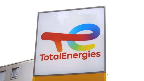 Total Energies logo at the entrance of a... | Stock Video | Pond5