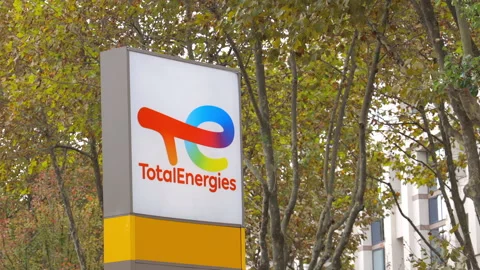 Total Energies logo at the entrance of a... | Stock Video | Pond5