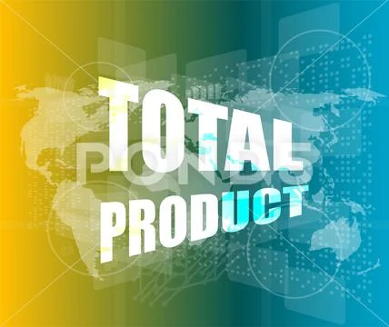 Total product words on digital screen background with world map ~ Clip ...