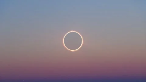 Total Solar Eclipse ring of fire in the ... | Stock Video | Pond5