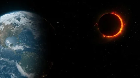Total solar eclipse seen from Earth's or... | Stock Video | Pond5